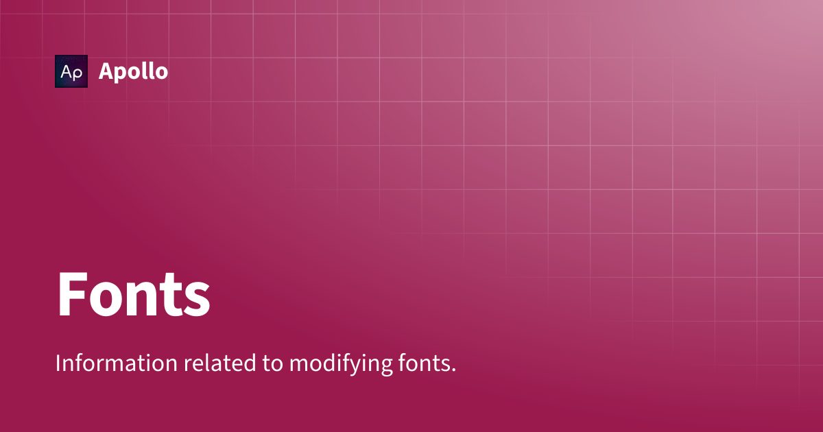 Fonts | Apollo